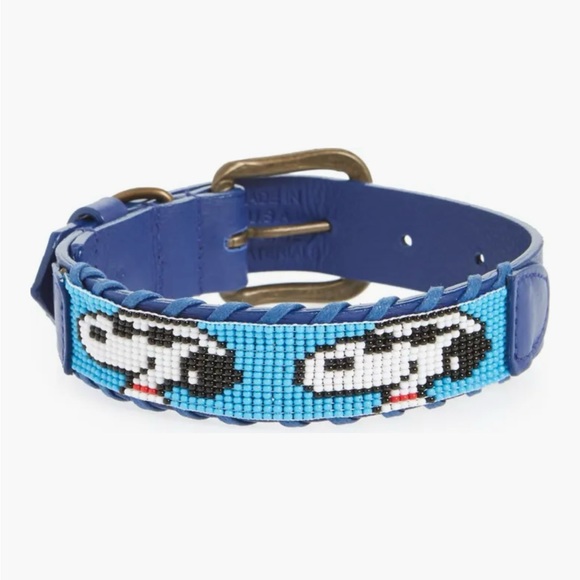 Nordstrom | Dog | Peanuts Snoopy Beaded Leather Dog Collar Camp Hero ...